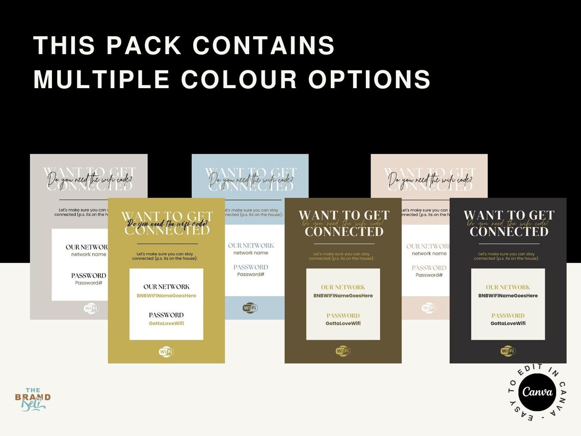 WIFI Code Sign Editable Canva Template for WIFI Password in Your Airbnb ...