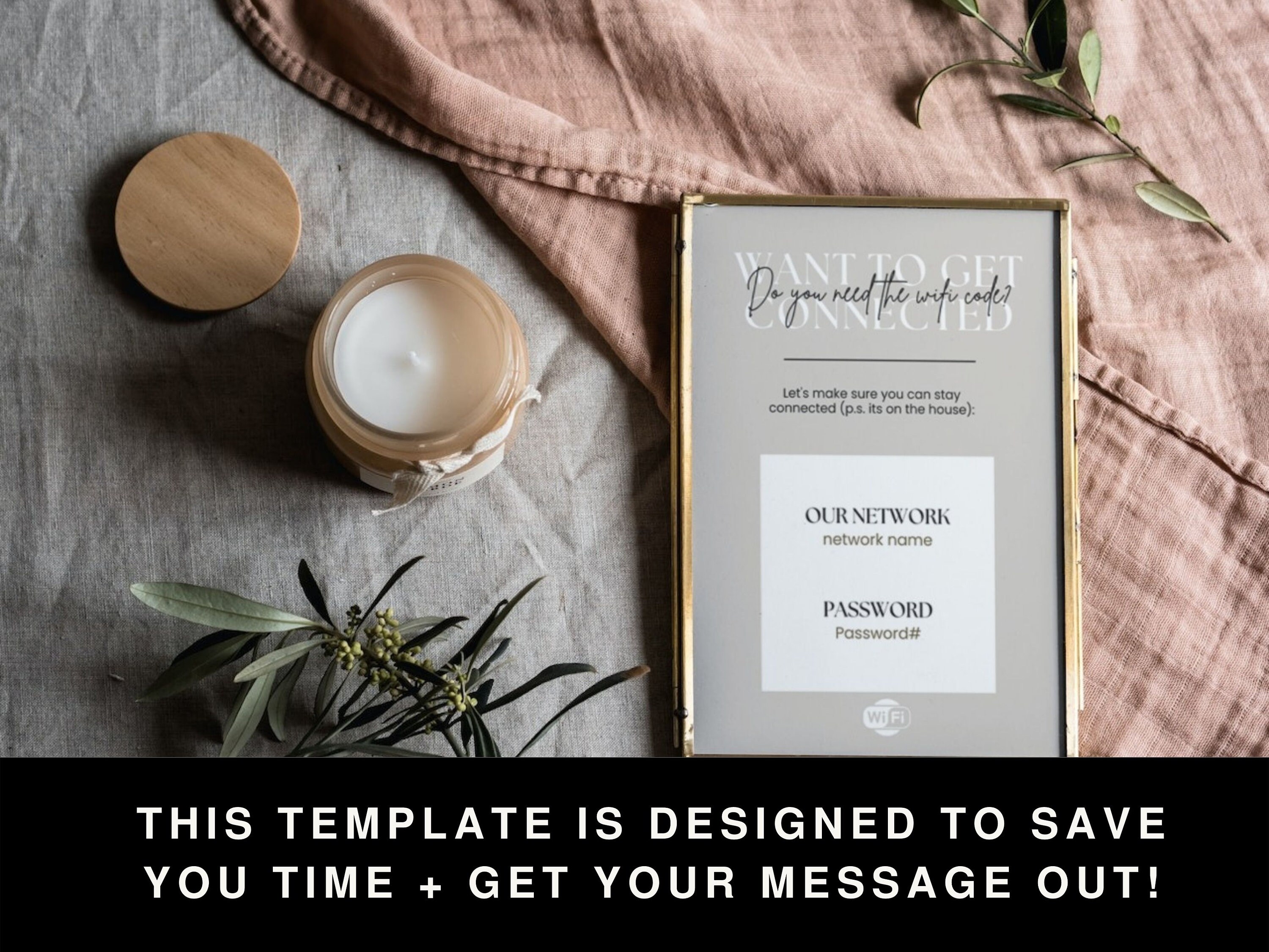 WIFI Code Sign Editable Canva Template for WIFI Password in Your Airbnb ...