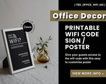 WIFI Code Sign Editable Canva Template for WIFI Password in Your Airbnb ...