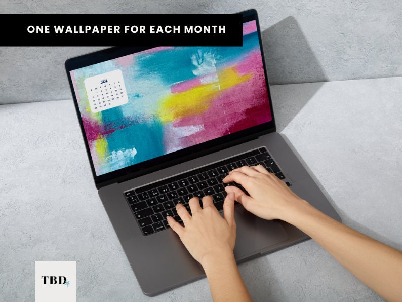 2024 Monthly Calendar Desktop Wallpaper, Set of 12 Computer Sized ...