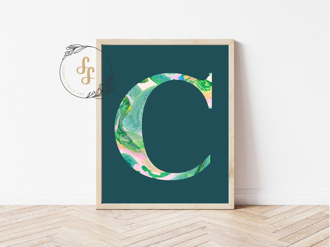 Letter C Printable, Printable Letter Art, Abstract Prints, Nursery ...