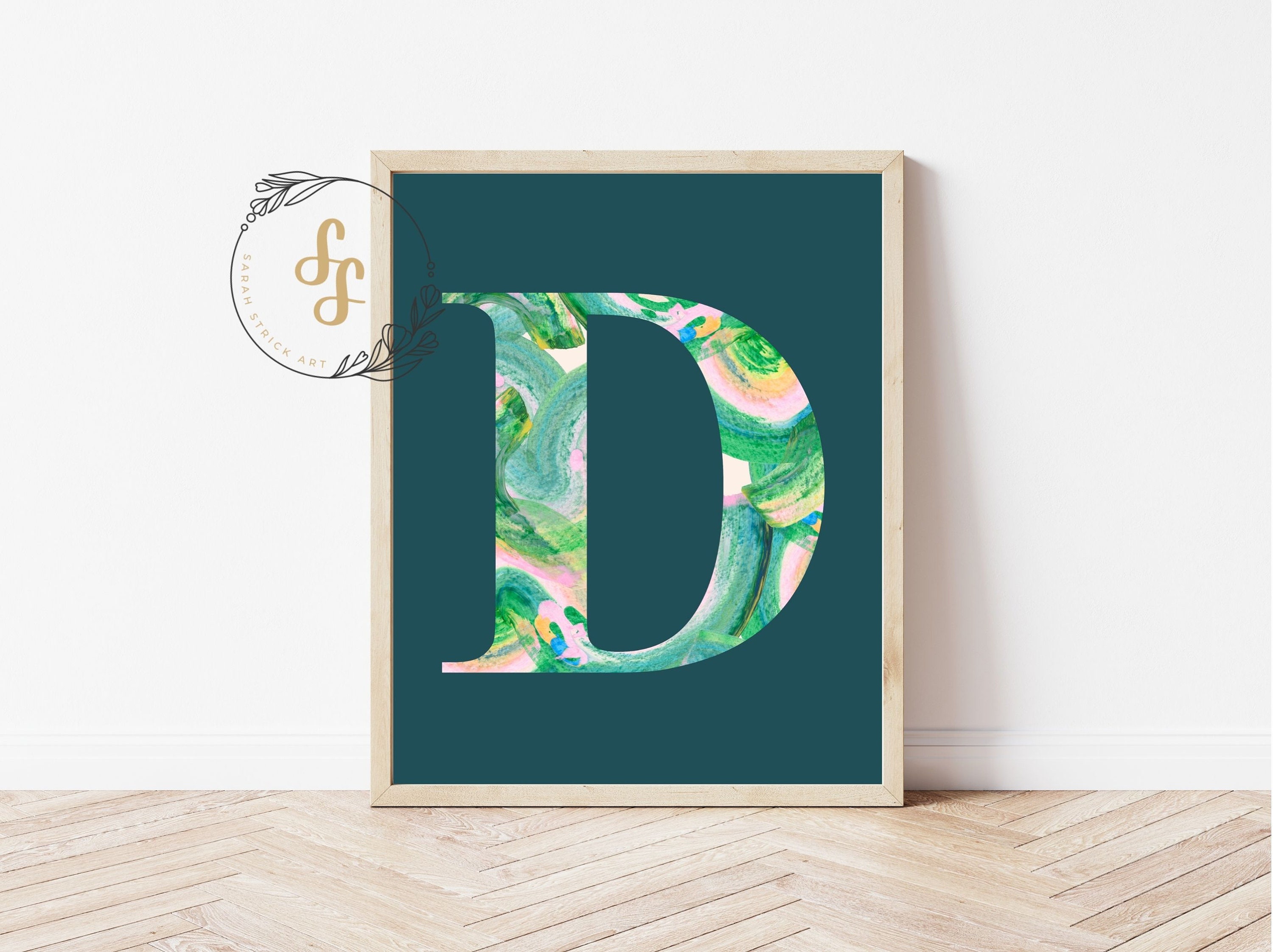 Letter D Printable, Printable Letter Art, Abstract Prints, Nursery ...