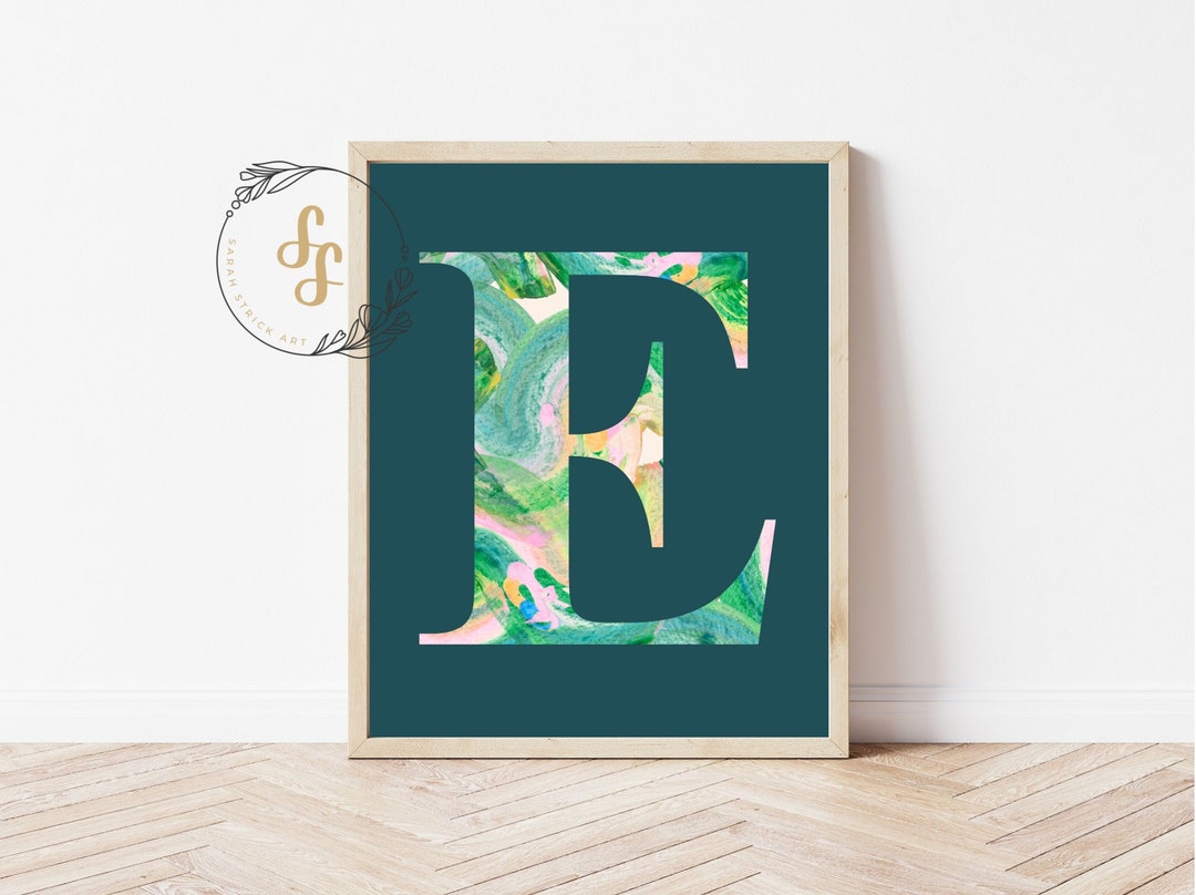 Letter E Printable, Printable Letter Art, Botanical Prints, Nursery ...