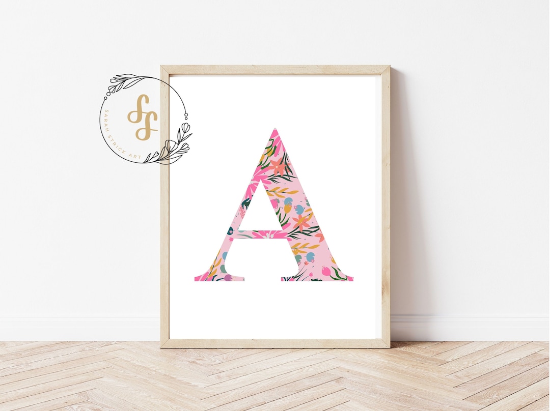 Letter A Printable, Printable Letter Art, Botanical Prints, Nursery ...