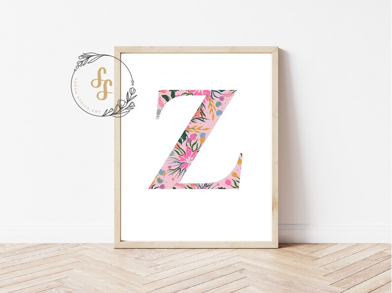 Letter Z Printable, Printable Letter Art, Botanical Prints, Nursery ...