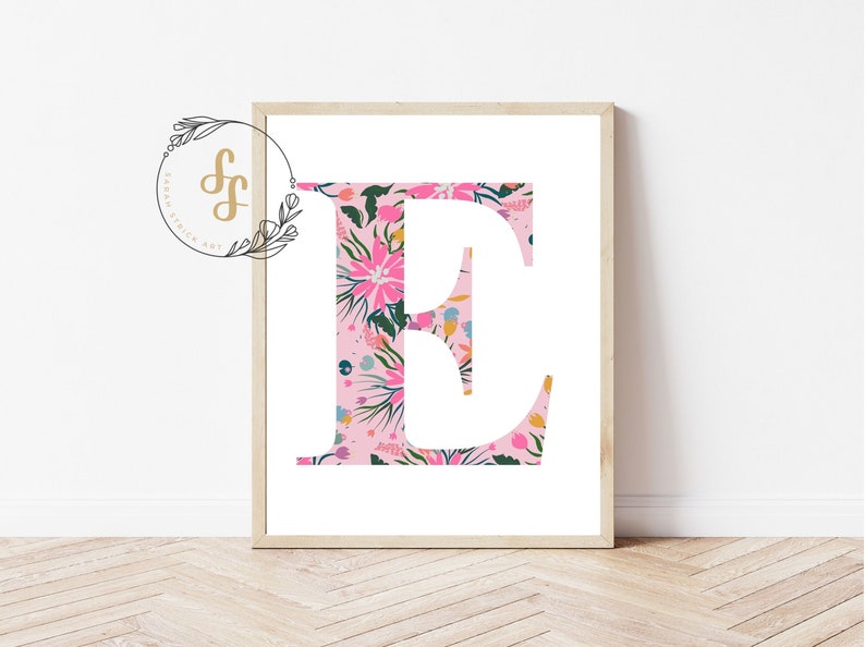 Letter E Printable, Printable Letter Art, Botanical Prints, Nursery ...