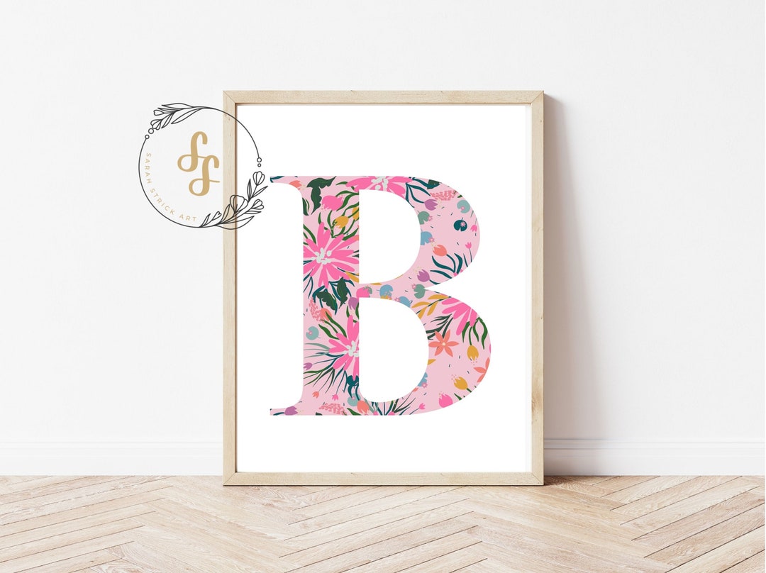 Letter B Printable, Printable Letter Art, Botanical Prints, Nursery ...