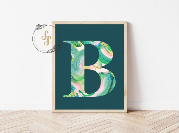 Letter B Printable Printable Letter Art Abstract Prints | Etsy