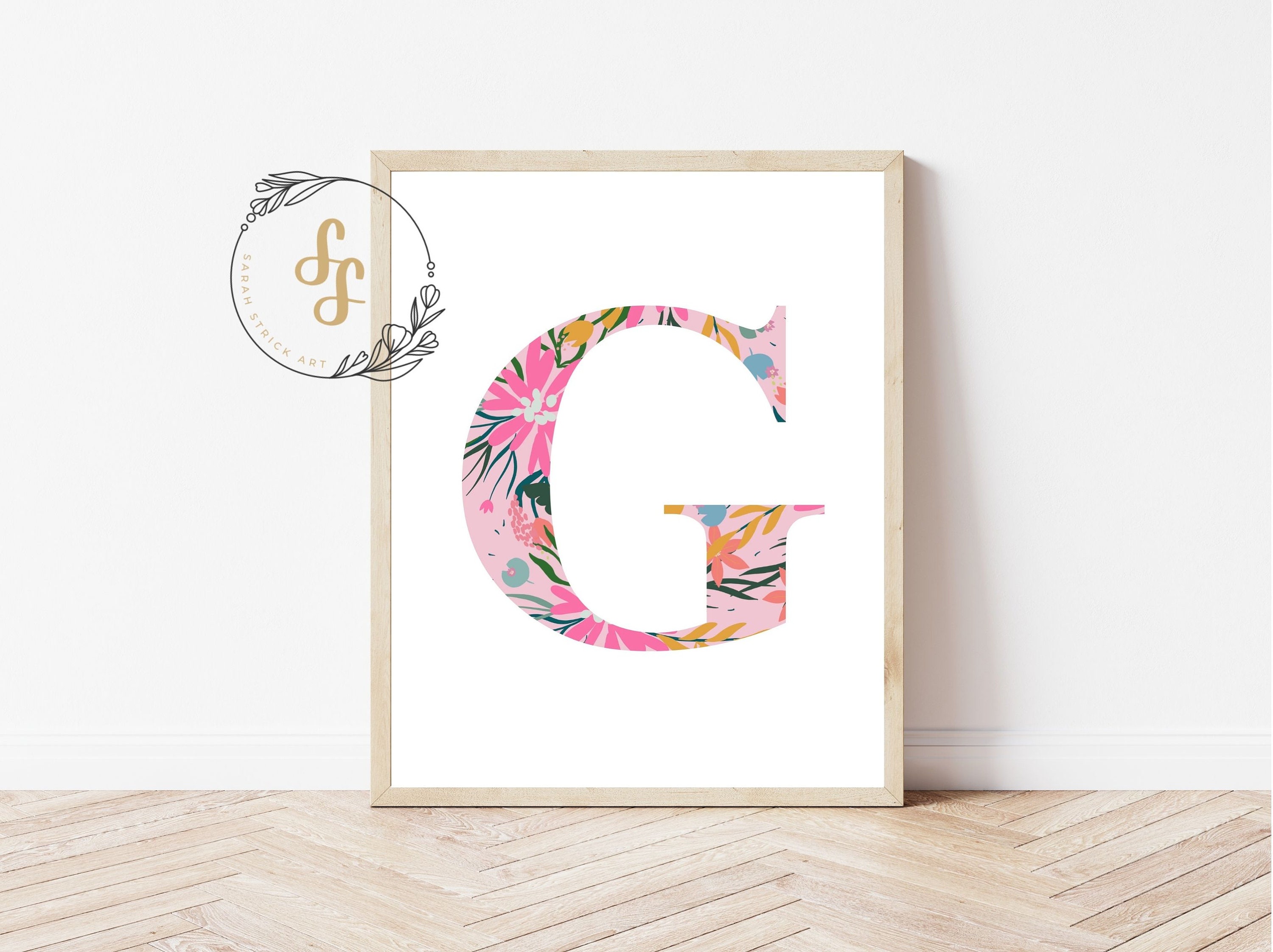 Letter G Printable, Printable Letter Art, Botanical Prints, Nursery ...