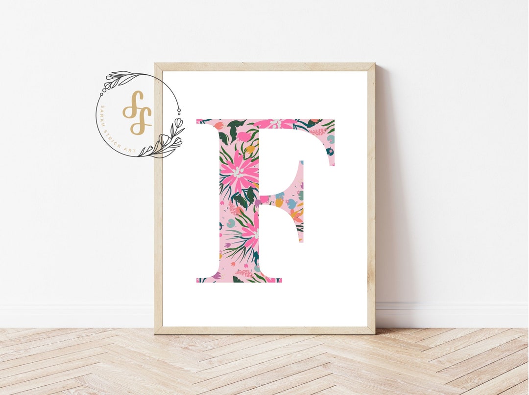 Letter F Printable, Printable Letter Art, Botanical Prints, Nursery ...