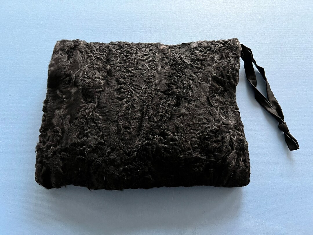 Gorgeous Antique Muff /purse ~ 1920's Black Curly Wool, There's Two ...