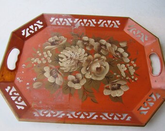 Floral Metal Tray - Etsy