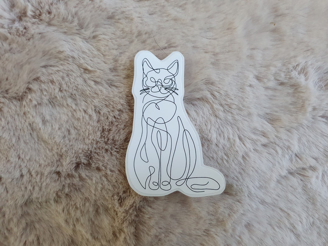 STICKER || Line Cat - Etsy