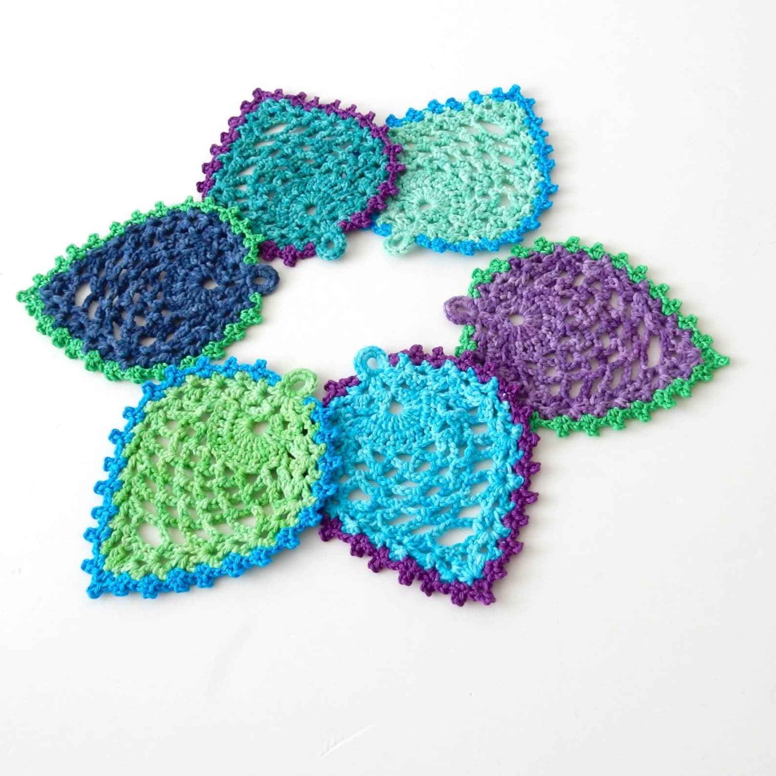 Crochet PATTERN Peacock Pineapple Coaster or Motif Use as - Etsy