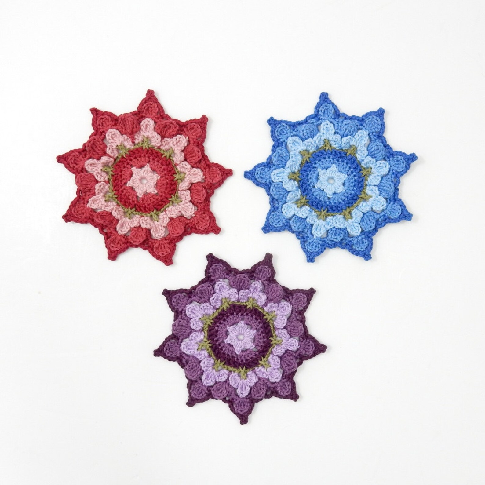 Crochet Coaster PATTERN Flower Patch ADVANCED Level Coasters Original ...