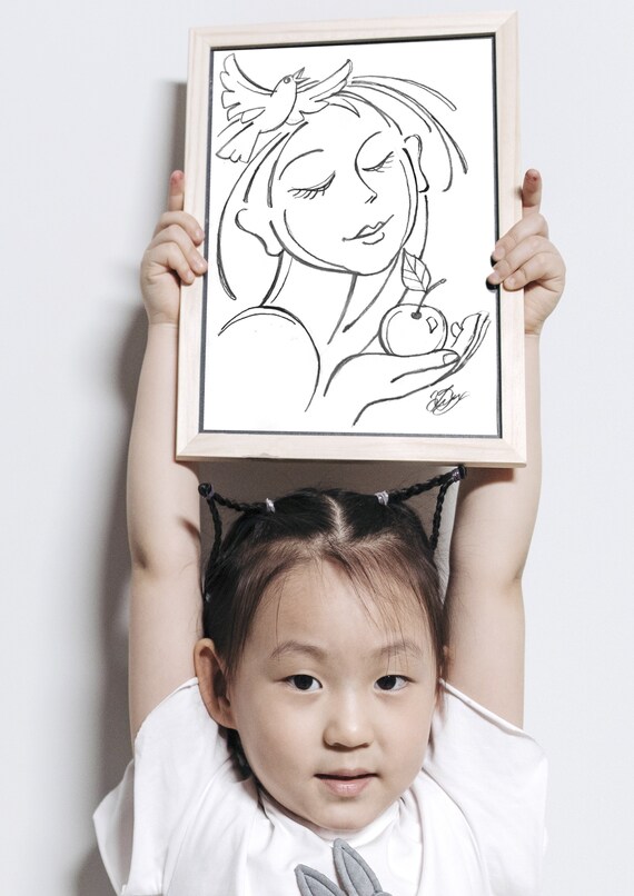 Child Pencil Drawing Digital Picture. - Etsy