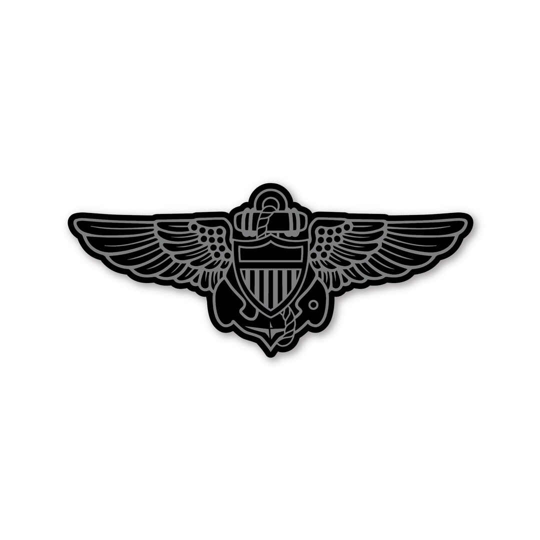Black Pilot Wings Sticker - Etsy