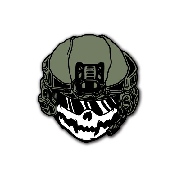 Aircrew Skull Helmet Sticker - Etsy