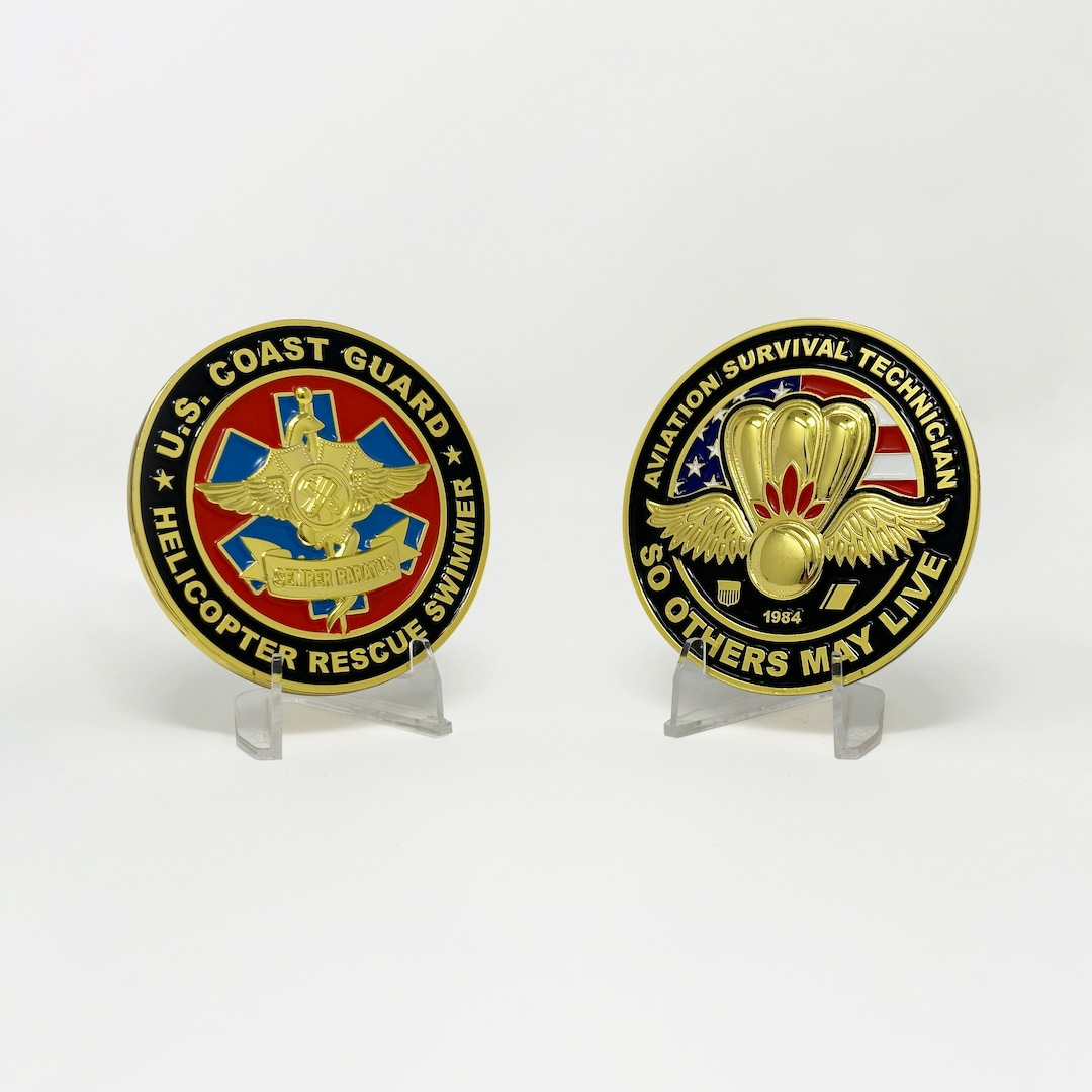 U.S. Coast Guard Helicopter Rescue Swimmer Challenge Coin - Etsy