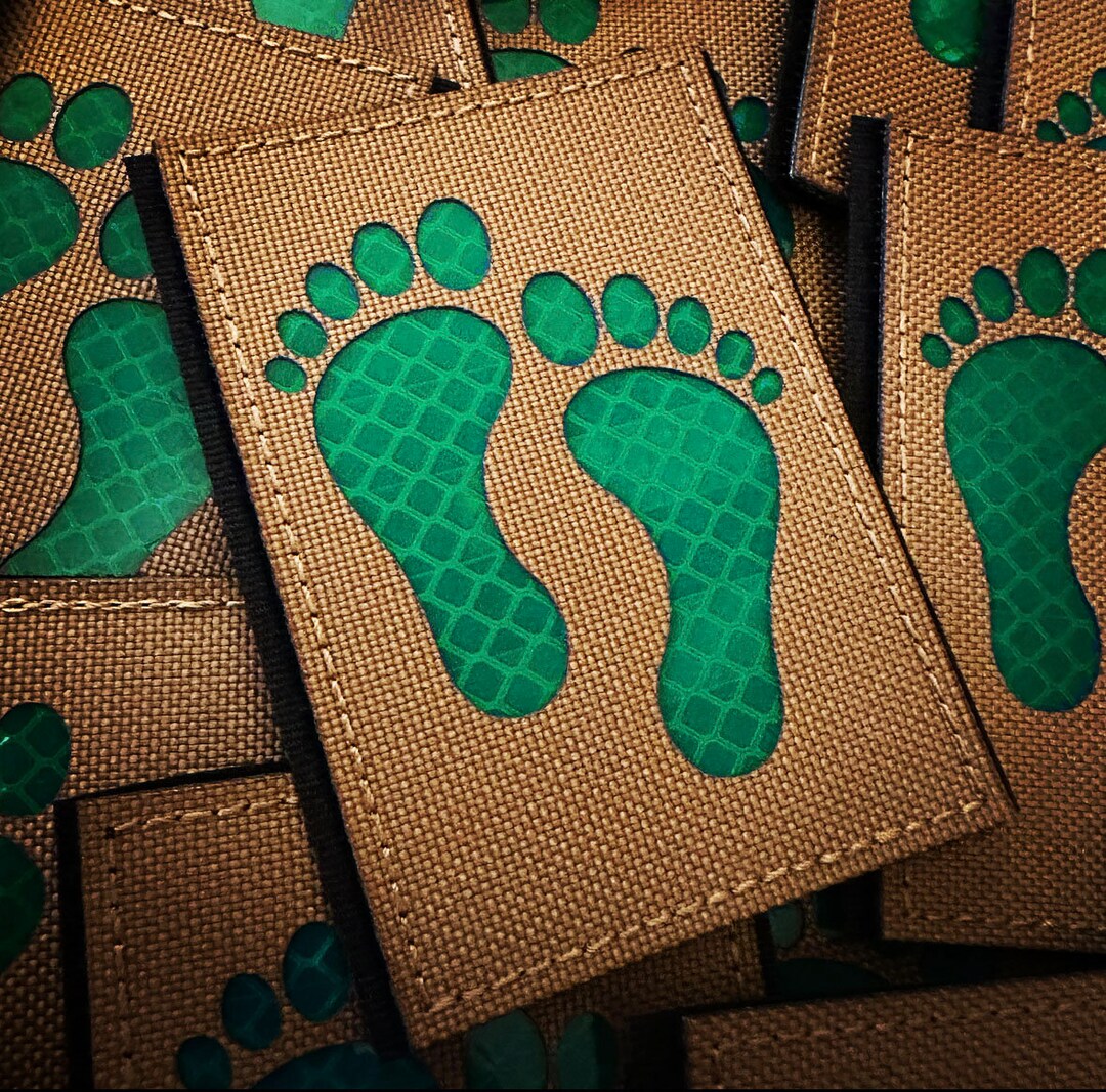 Reflective Green Feet Patch Coyote/green (hook/loop Backing) - Etsy