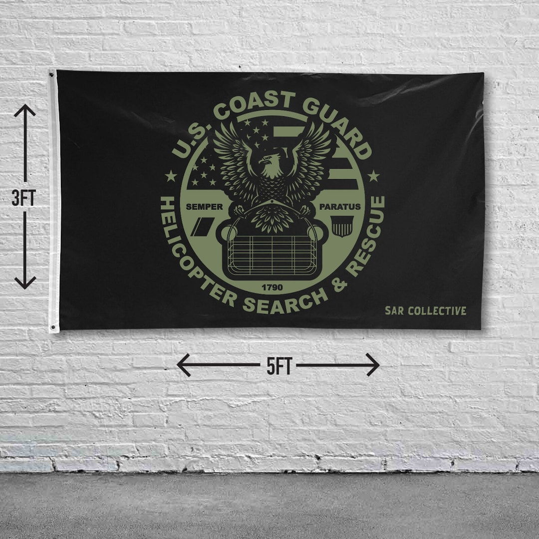 U.S. Coast Guard Helicopter Search and Rescue Flag - Etsy