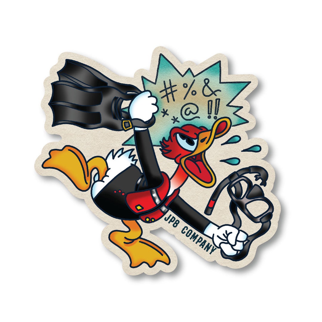 Rescue Swimmer Cussin’ Duck Sticker - Etsy