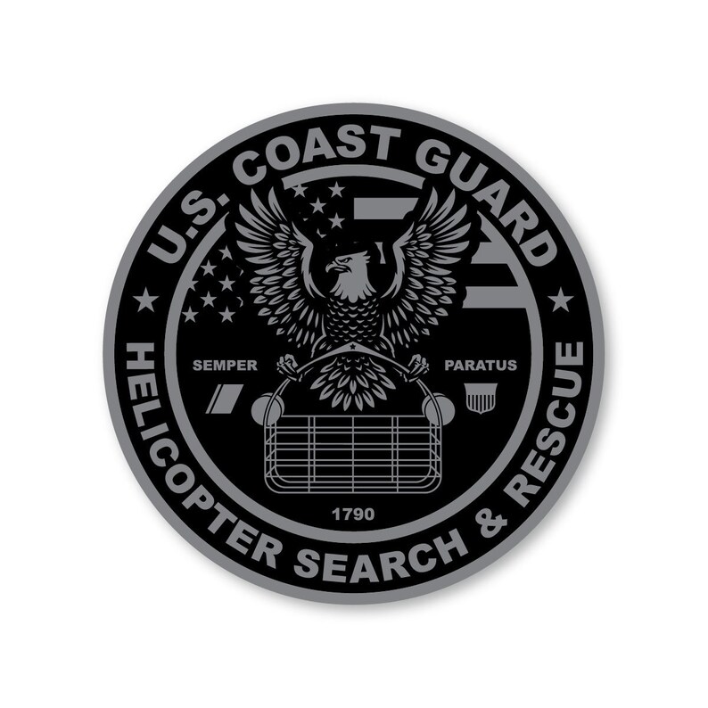 USCG Helicopter Search and Rescue Sticker grey - Etsy