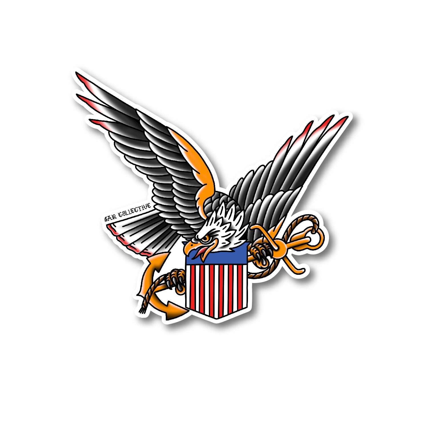American Traditional NAVY Logo Sticker - Etsy