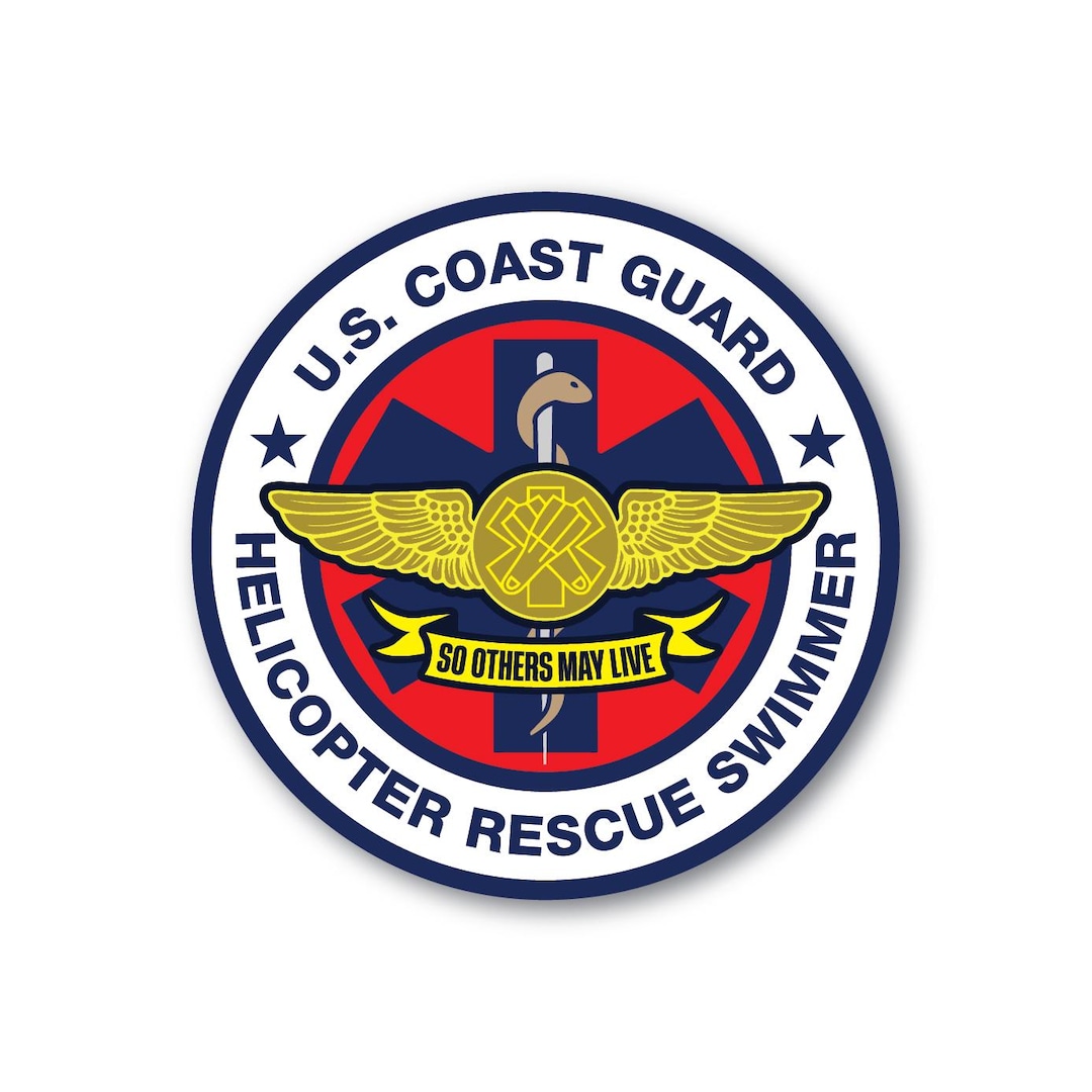 Updated USCG Helicopter Rescue Swimmer Logo Sticker (full Color) - Etsy