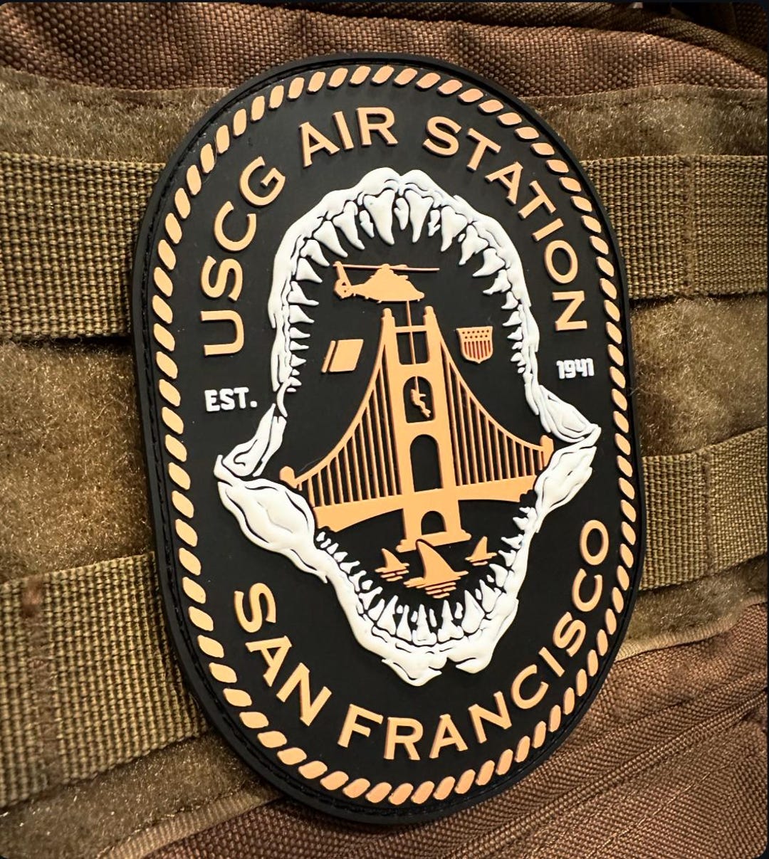 USCG Air Station San Francisco PVC Jaws Patch (hook/loop Backing) - Etsy