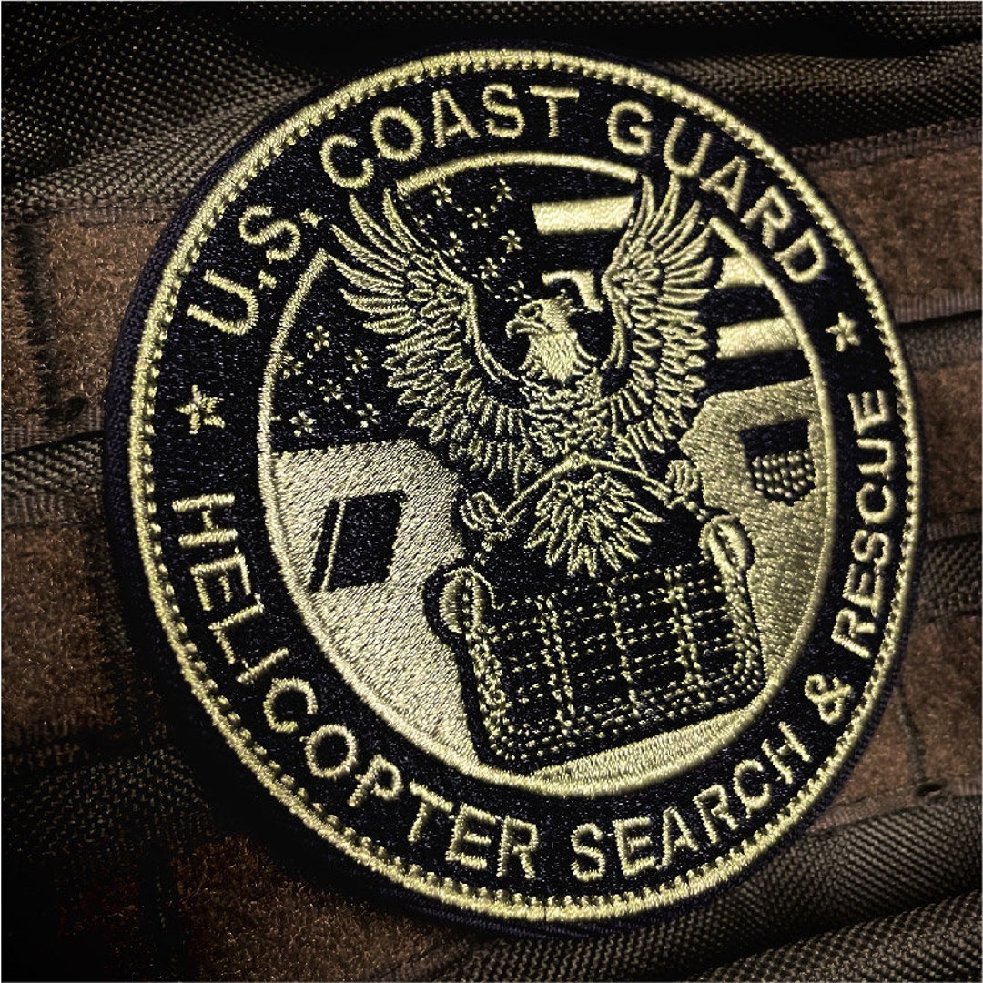 USCG Helicopter Search and Rescue Patch hook/loop Backing - Etsy