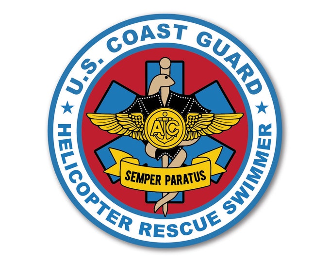 Rescue Swimmer [full Color Wings] Rescue Swimmer Decal, USCG Decal ...