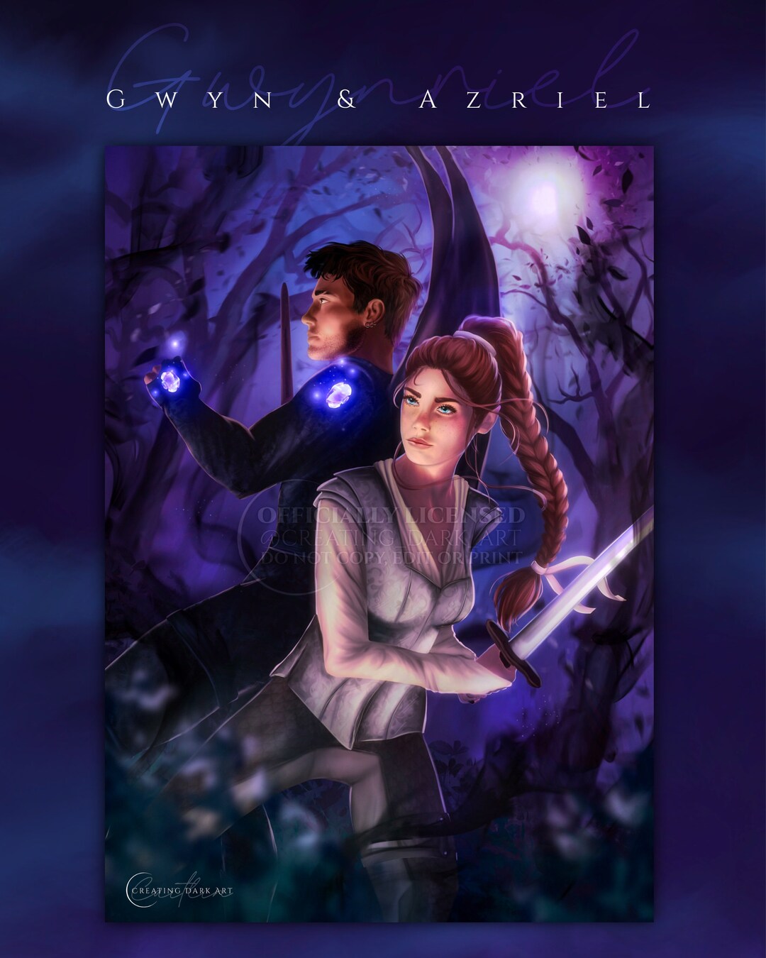 Gwyn & Azriel, Veil of Shadows - Officially Licensed ACOTAR Print - Etsy