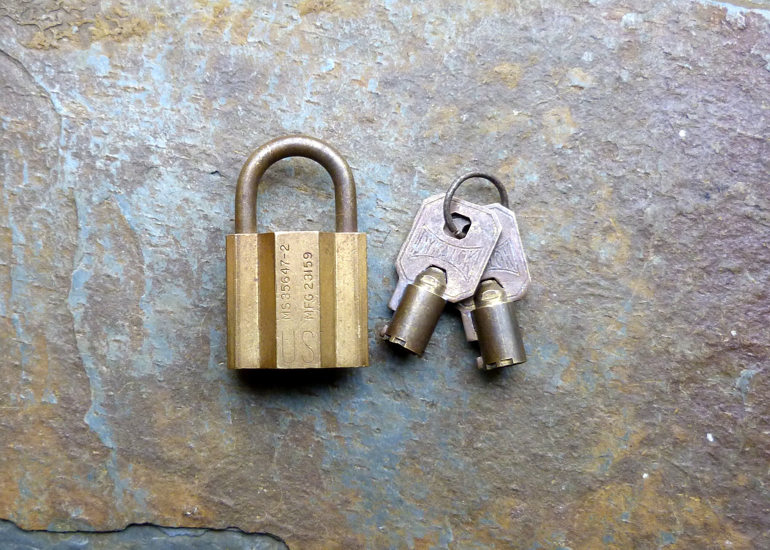 Dynalok Padlock & Original Keys Vintage Brass Dyna Lok Pad Lock and Two ...