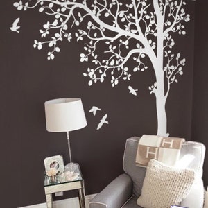 White Tree Wall Decal White Tree Decal for Nursery Nature Tree - Etsy ...