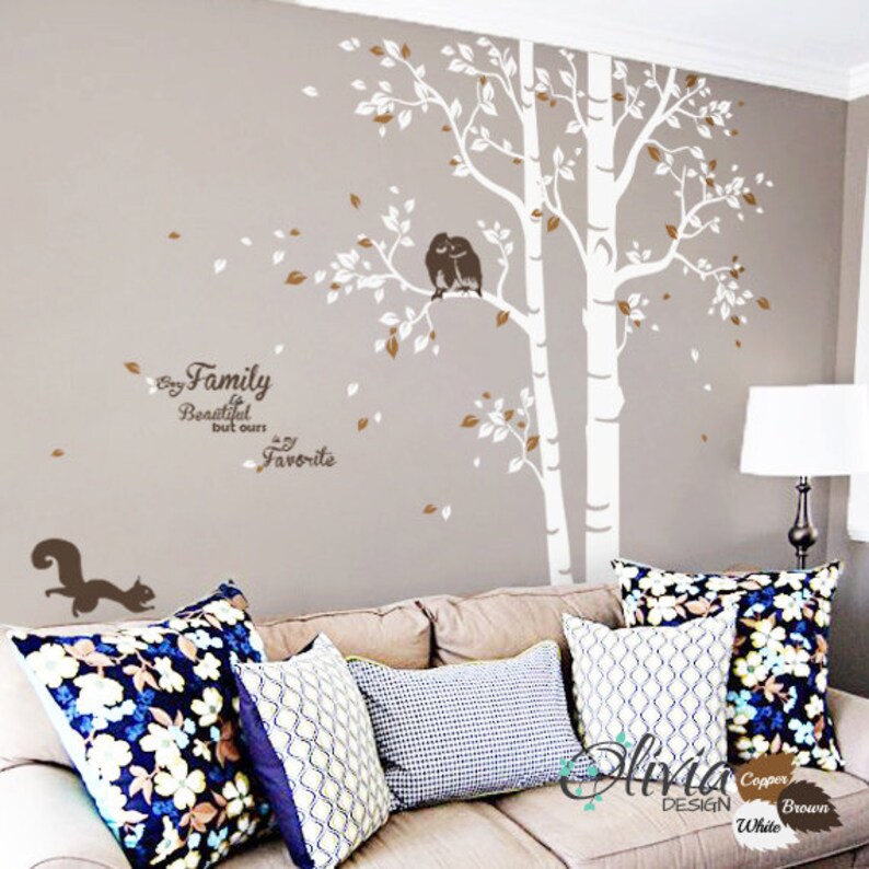 White Tree Decal Huge Tree Wall Decal Wall Art Tattoo Wall - Etsy