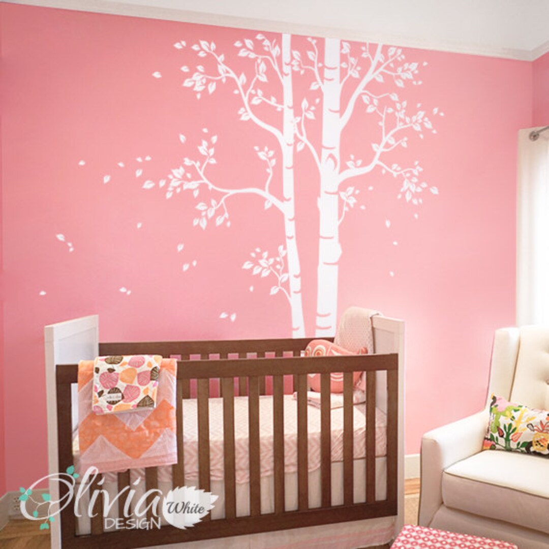 White Tree Decal Huge Tree Wall Decal Wall Art Tattoo Wall Mural ...