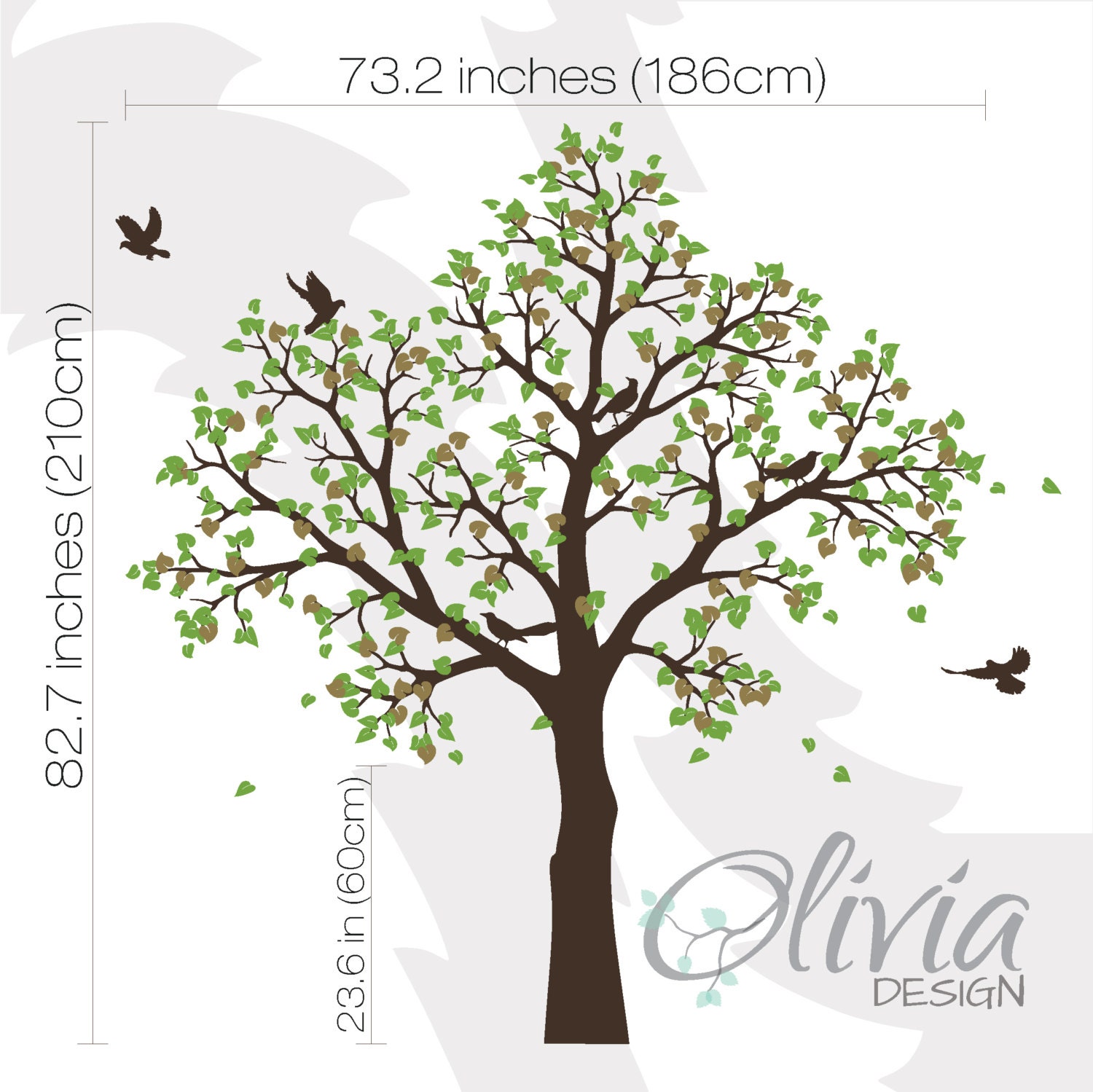 White Tree Wall Decal for Nursery Large Nursery Wall Decal | Etsy