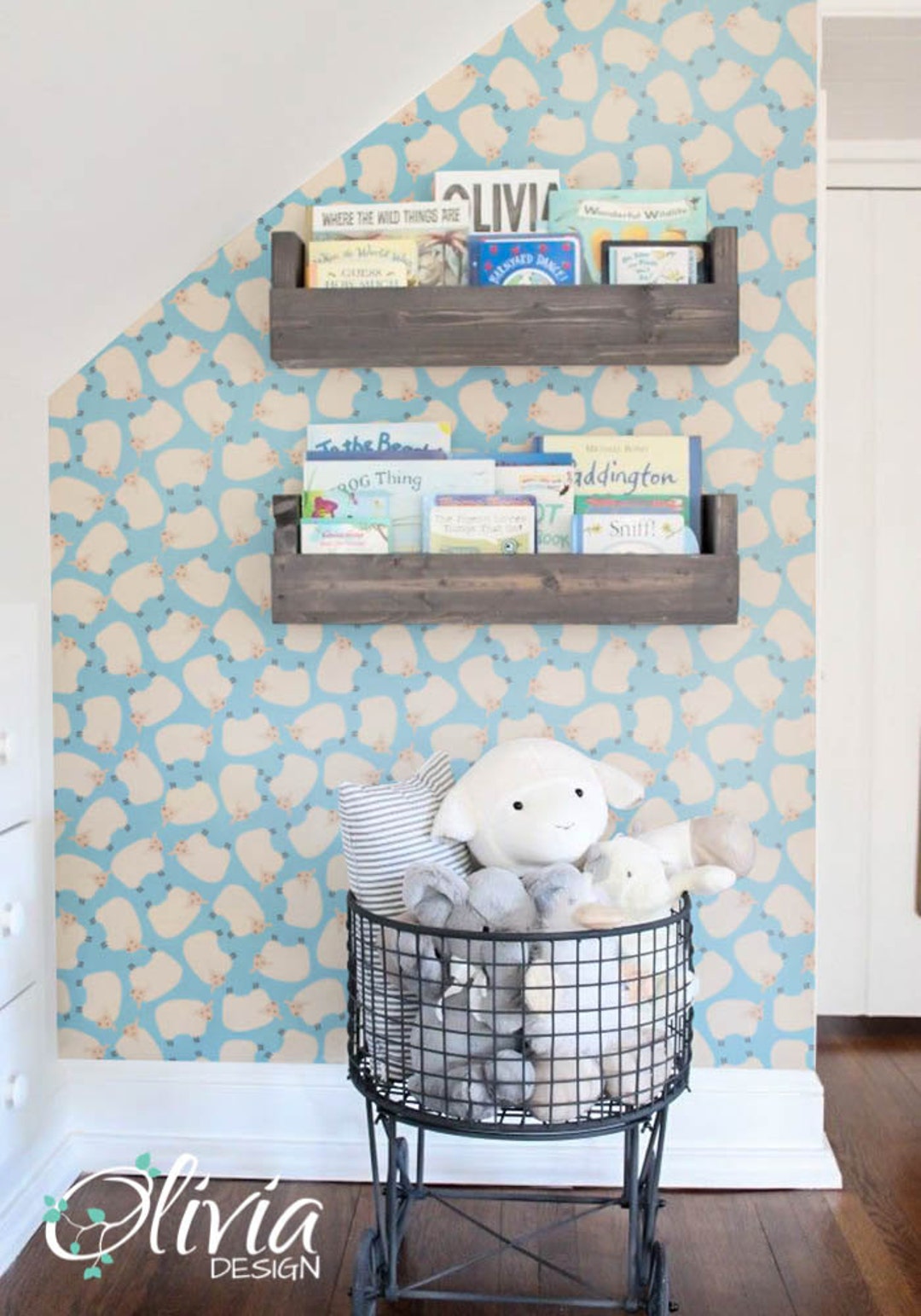 Baby Nursery Sheep Accent Wall PEEL and STICK Vinyl Wallpaper - Etsy