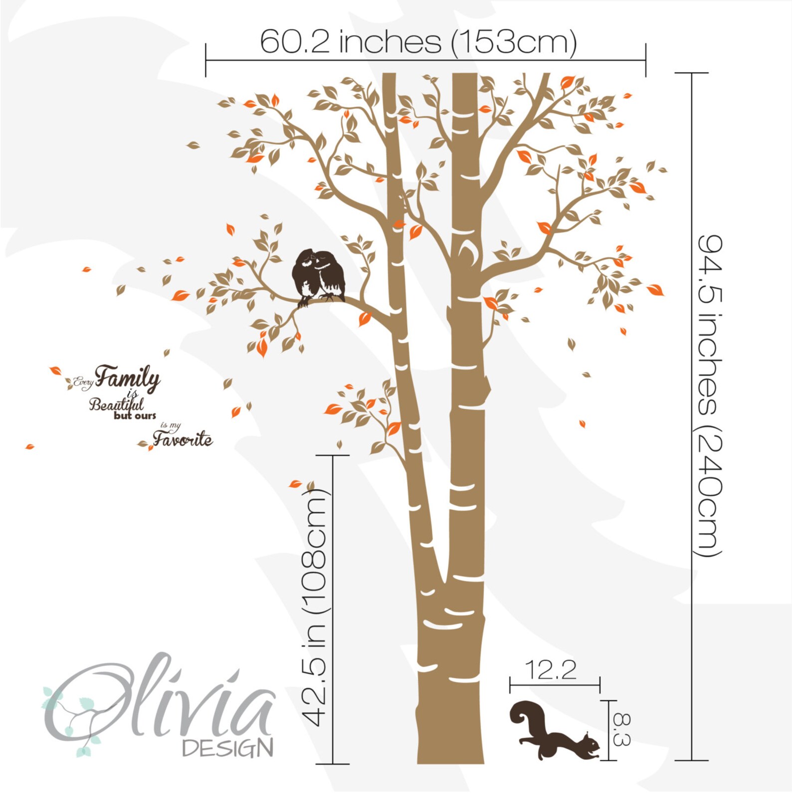 White tree decal Huge Tree wall decal Wall Art Tattoo Wall | Etsy