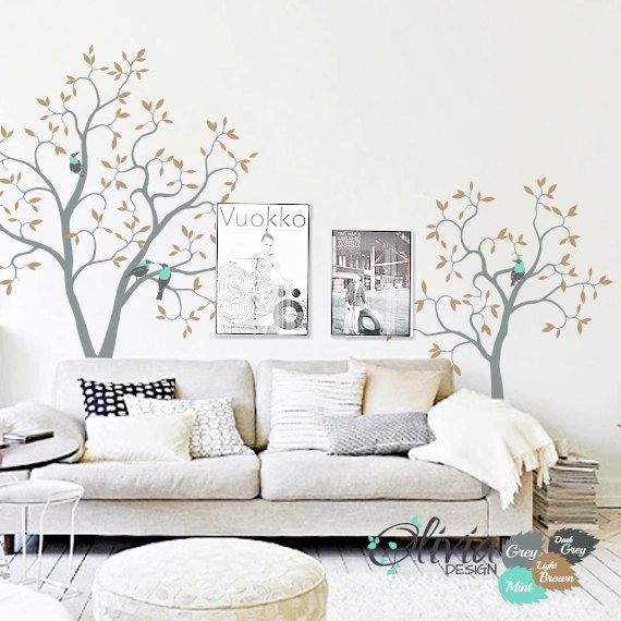 White Large Tree Wall Decals Trees Decal Nursery Tree Wall Etsy