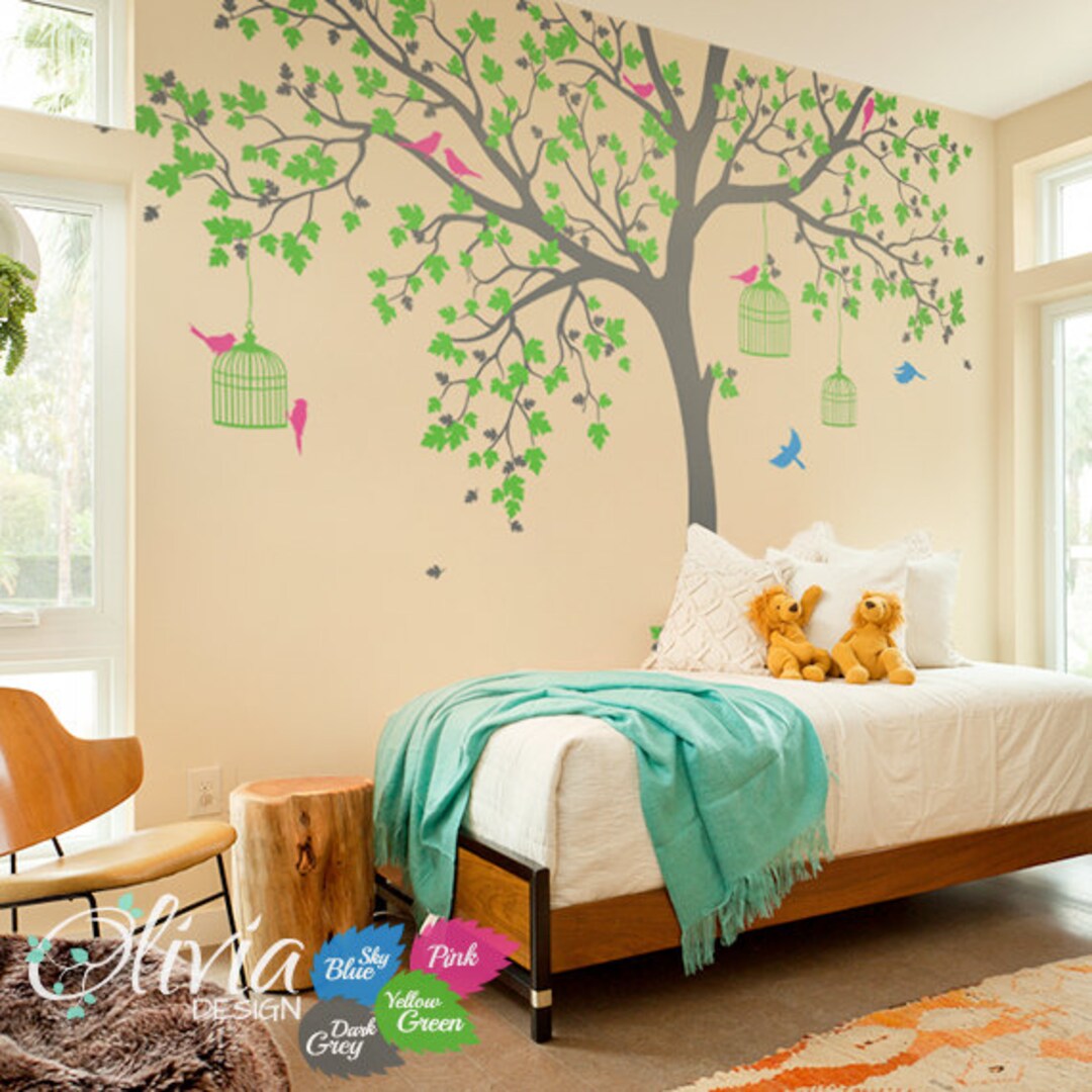 Tree Removable Vinyl Decal Tree Wall Decal Wall Art Wall Mural Stickers ...