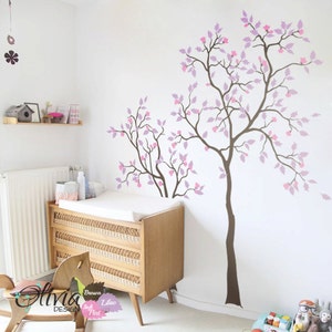 Large Baby Nursery Blossom Tree Vinyl Wall Decal, Flower Tree Sticker ...