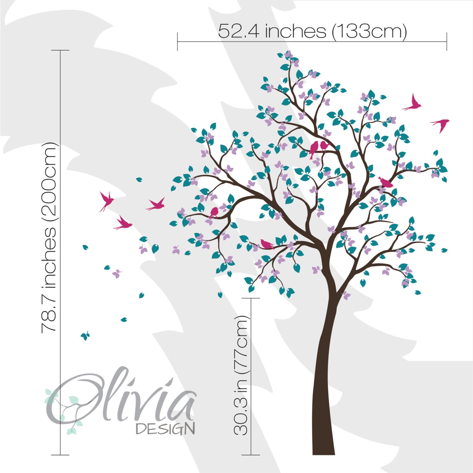 Large White Tree Decal Huge Tree Wall Decal Wall Art Tattoo - Etsy