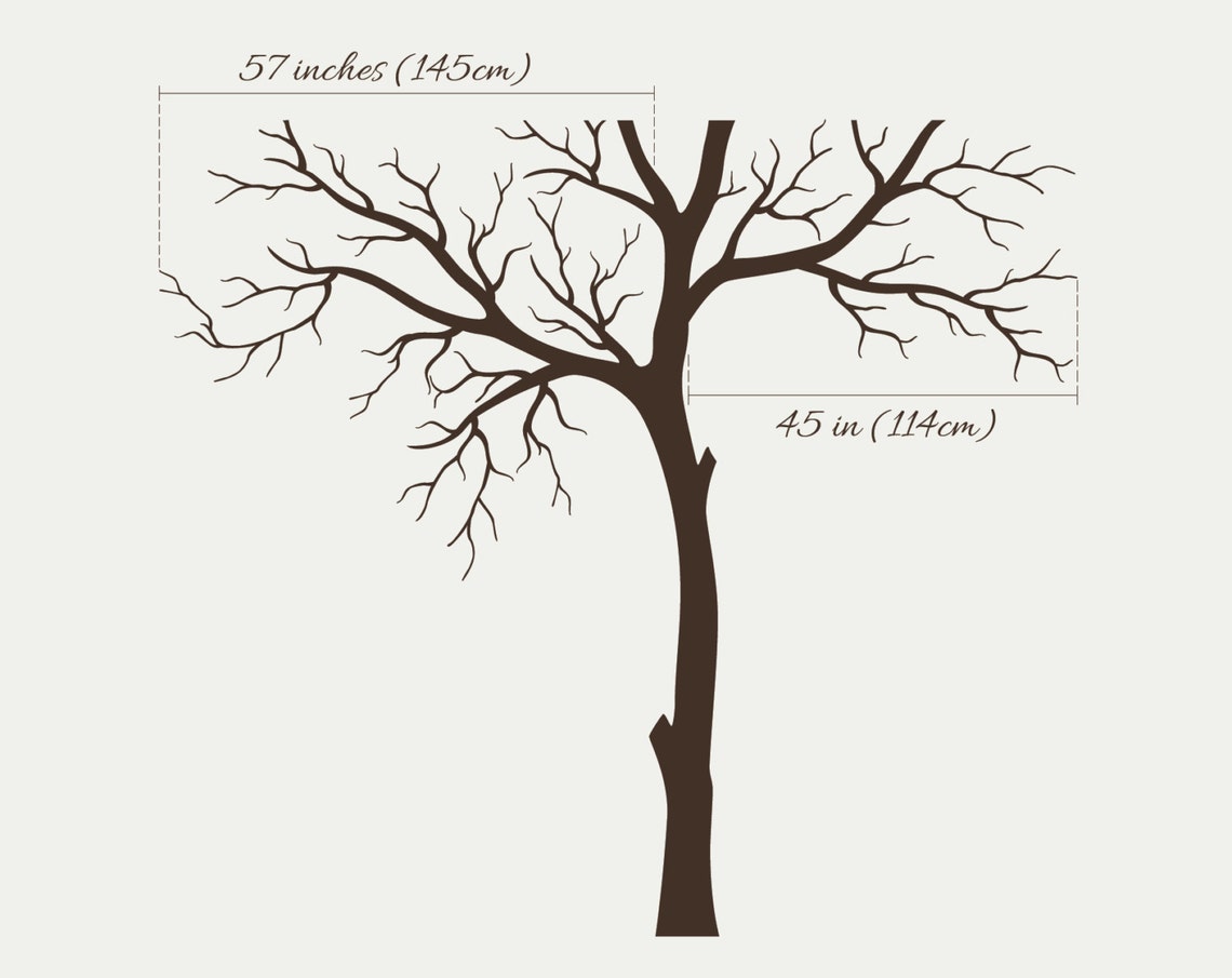 White Tree Decal Huge Tree Wall Decal Wall Art Tattoo Wall | Etsy