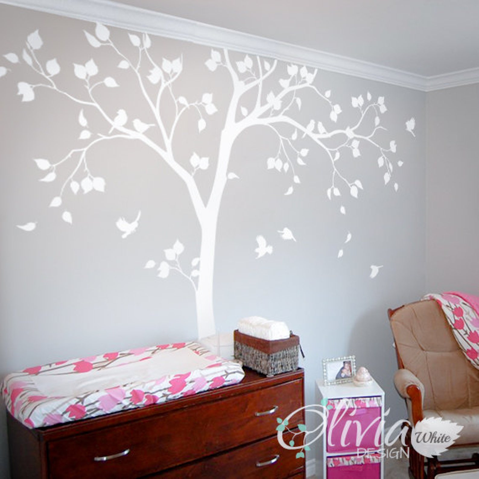Cute Baby Nursery Tree Decal Large Vinyl Wall Tree Decal - Etsy