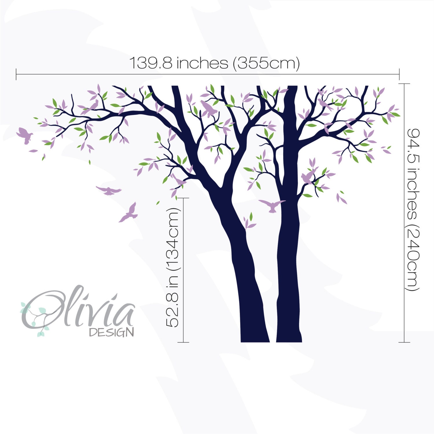 White Tree Decal Huge Home Decor Large Wall Tree Wall - Etsy Canada