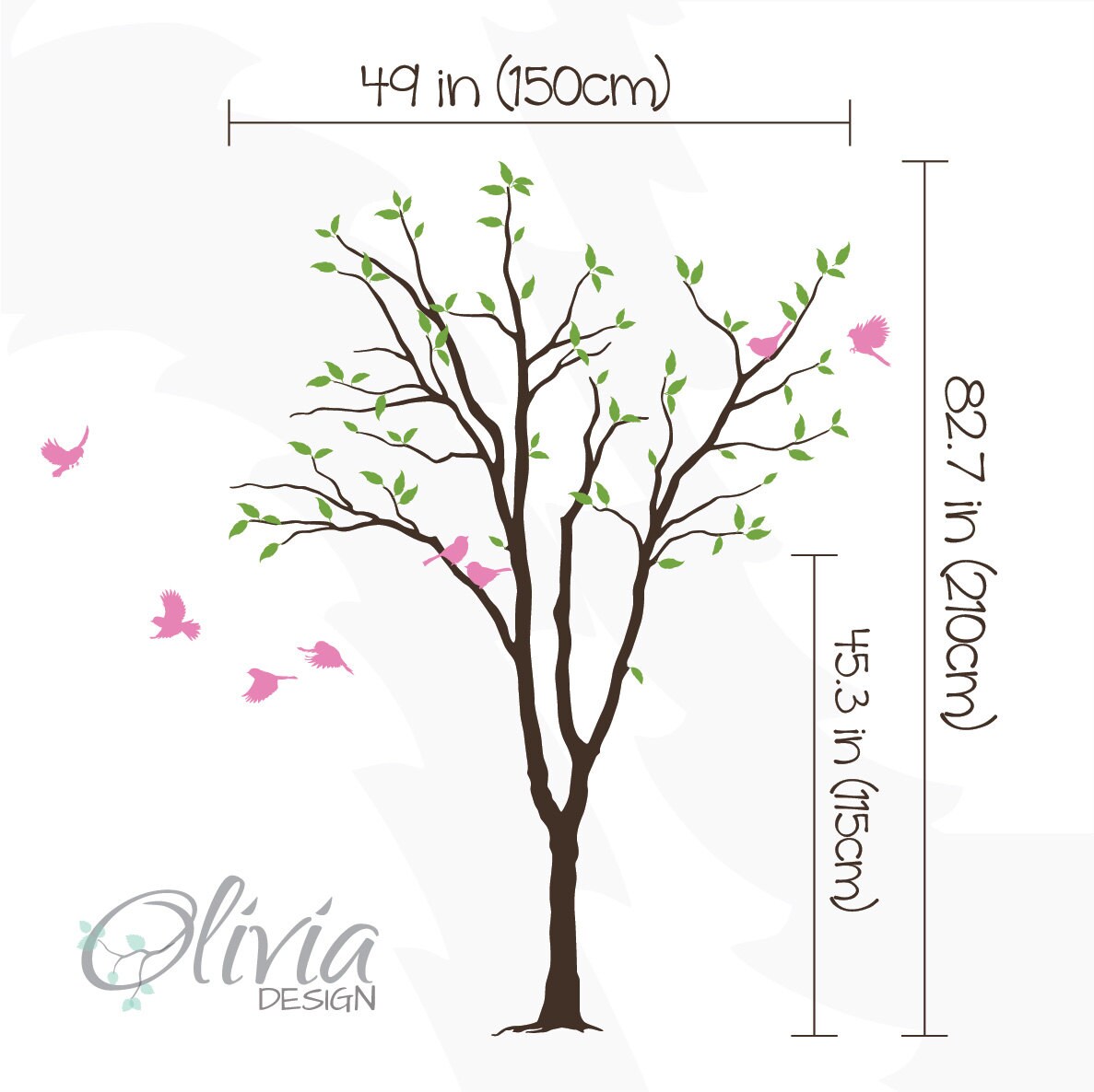 Baby Nursery Tree Wall Decal Large Color Wall Decals Wall | Etsy