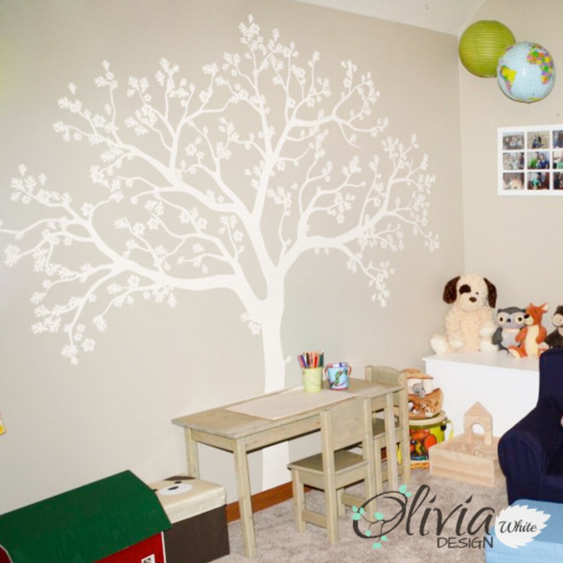 Large Wall Decals White Large Tree Decals White Tree - Etsy