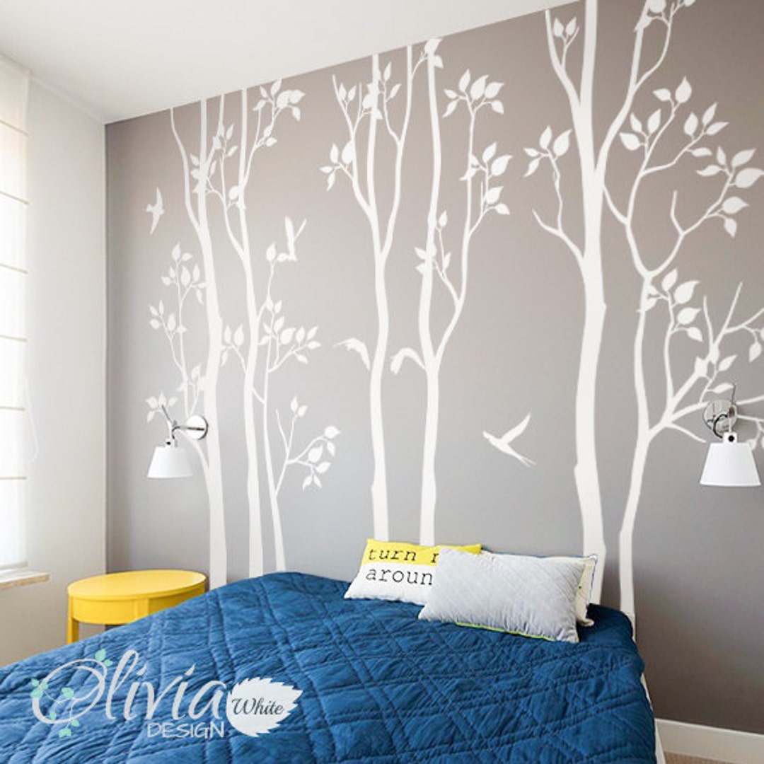 White Birch Trees - Nursery Vinyl Wall Tree Decal - Set of Large ...